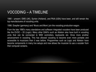 History of the vocoder (final) | PPT