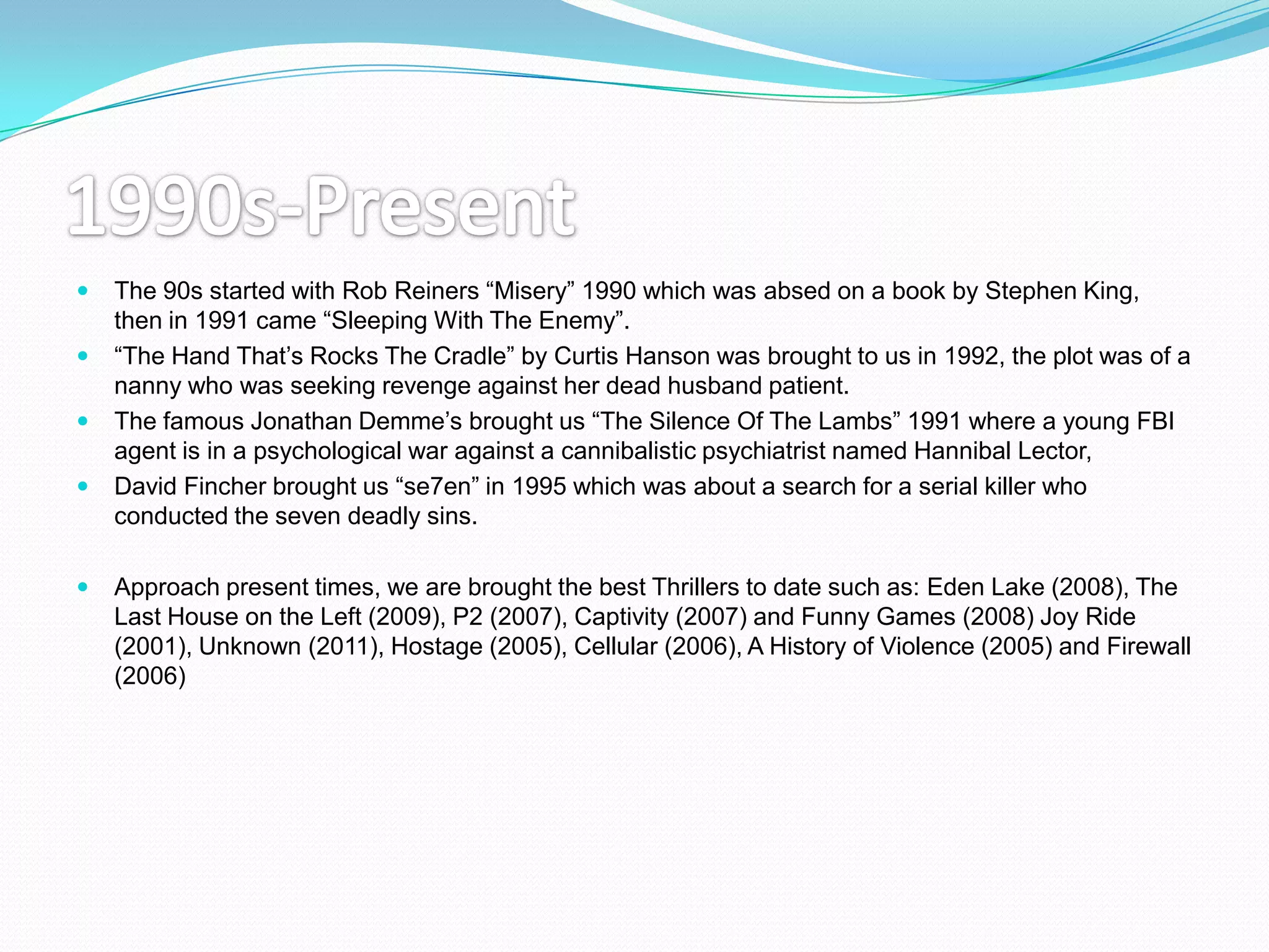 History Of Thriller Films | PPTX
