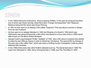 History Of Thriller Films | PPTX | Movies | Entertainment