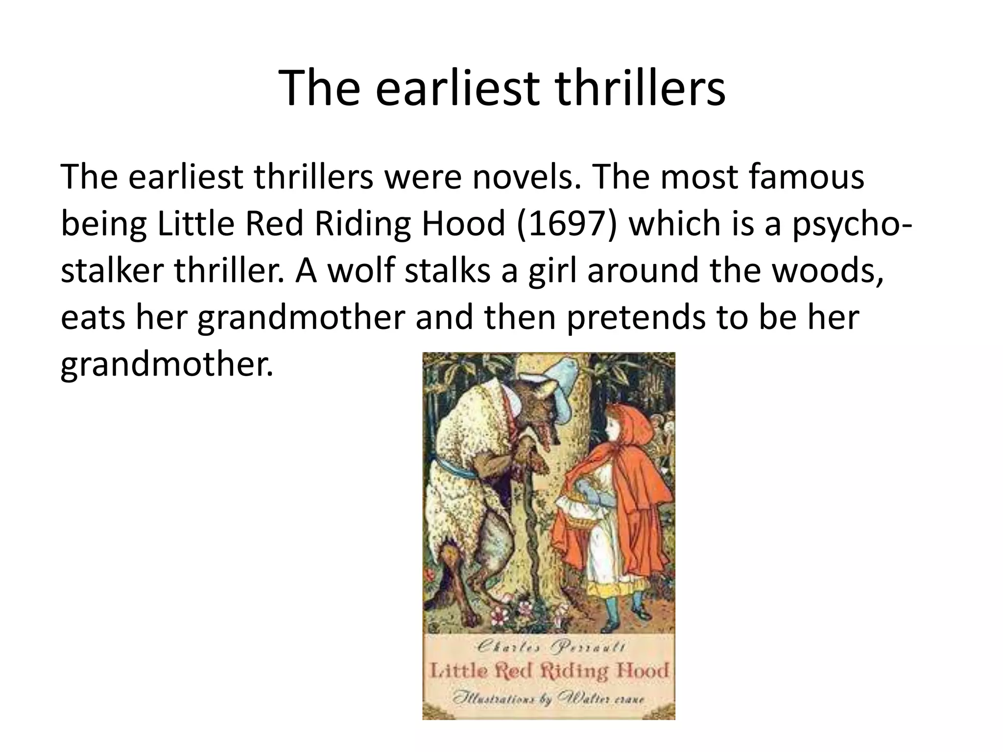 History of thriller genre timeline | PPT