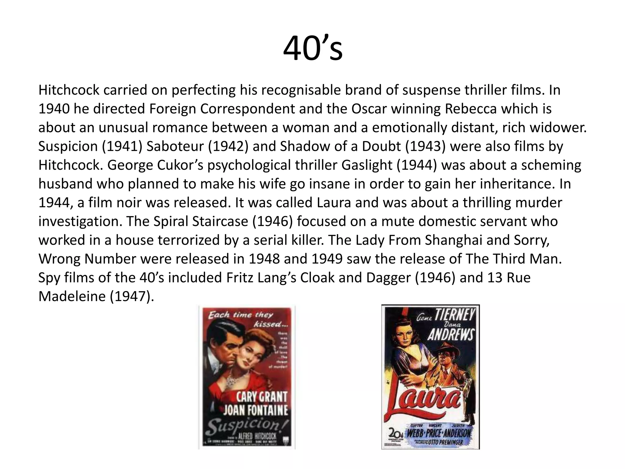 History of thriller genre timeline | PPTX