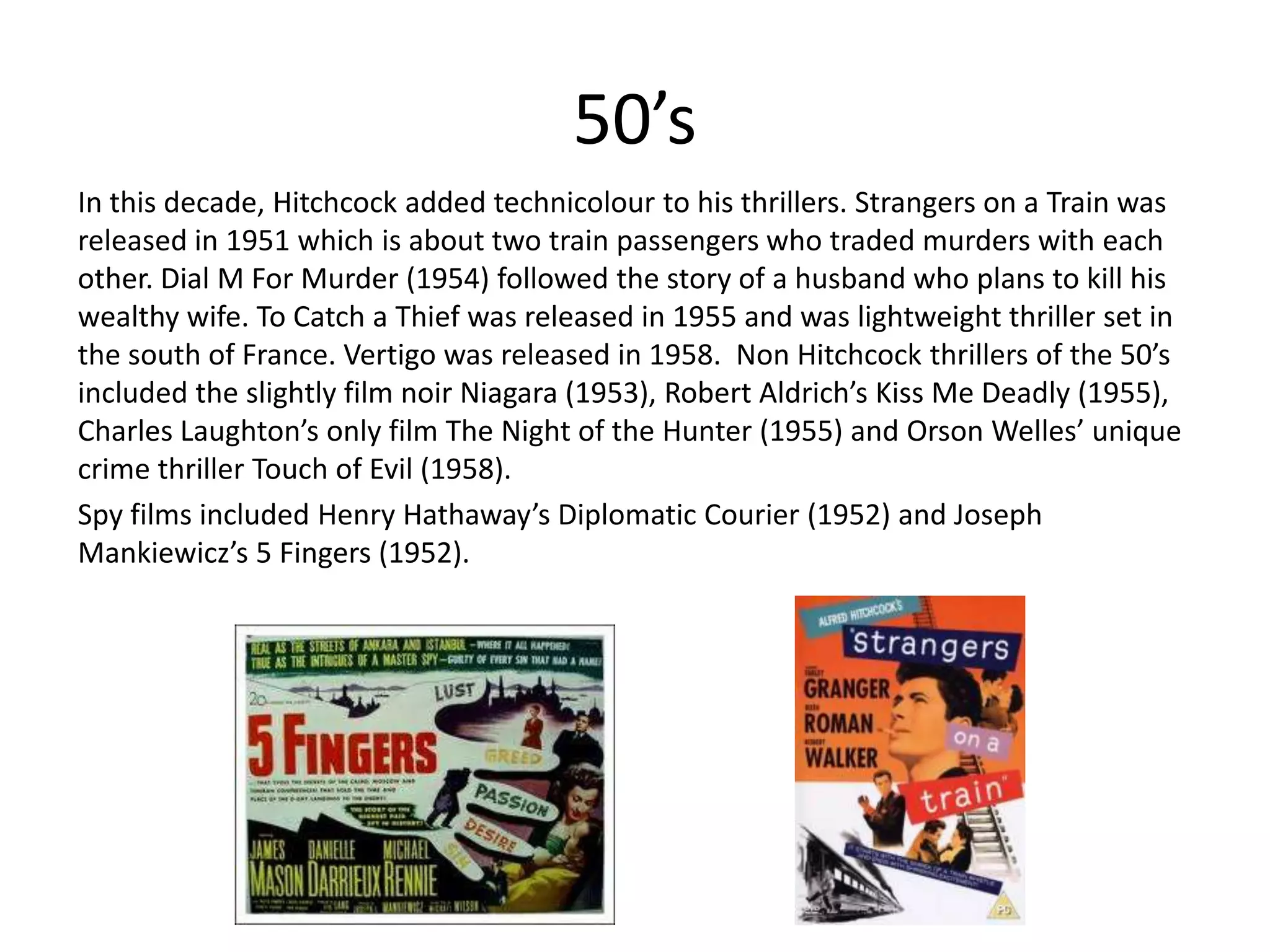History of thriller genre timeline | PPT