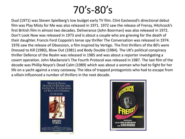 History of thriller genre timeline | PPT