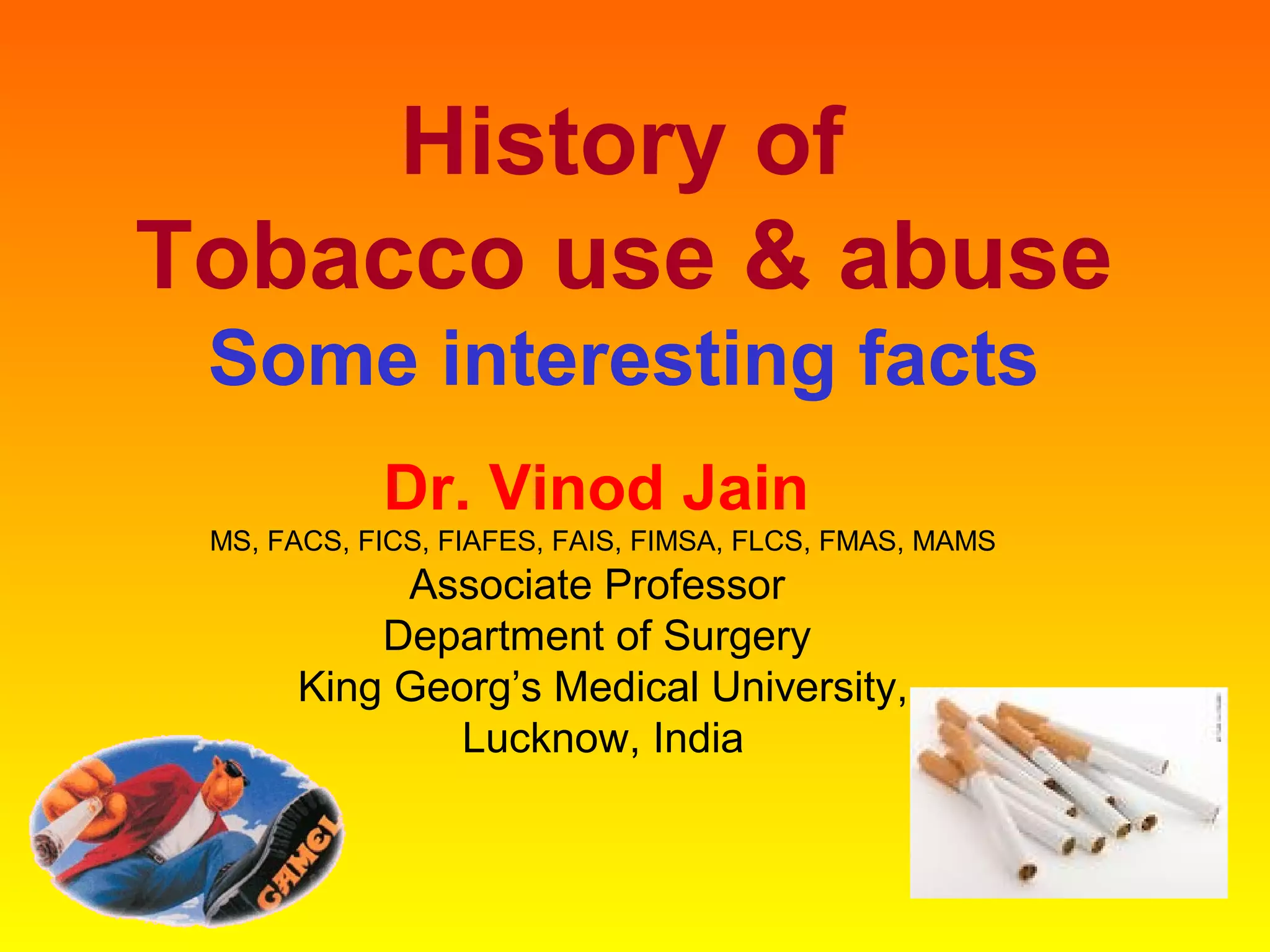 History of tobacco use & abuse | PPT