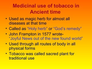 History of tobacco use & abuse | PPT
