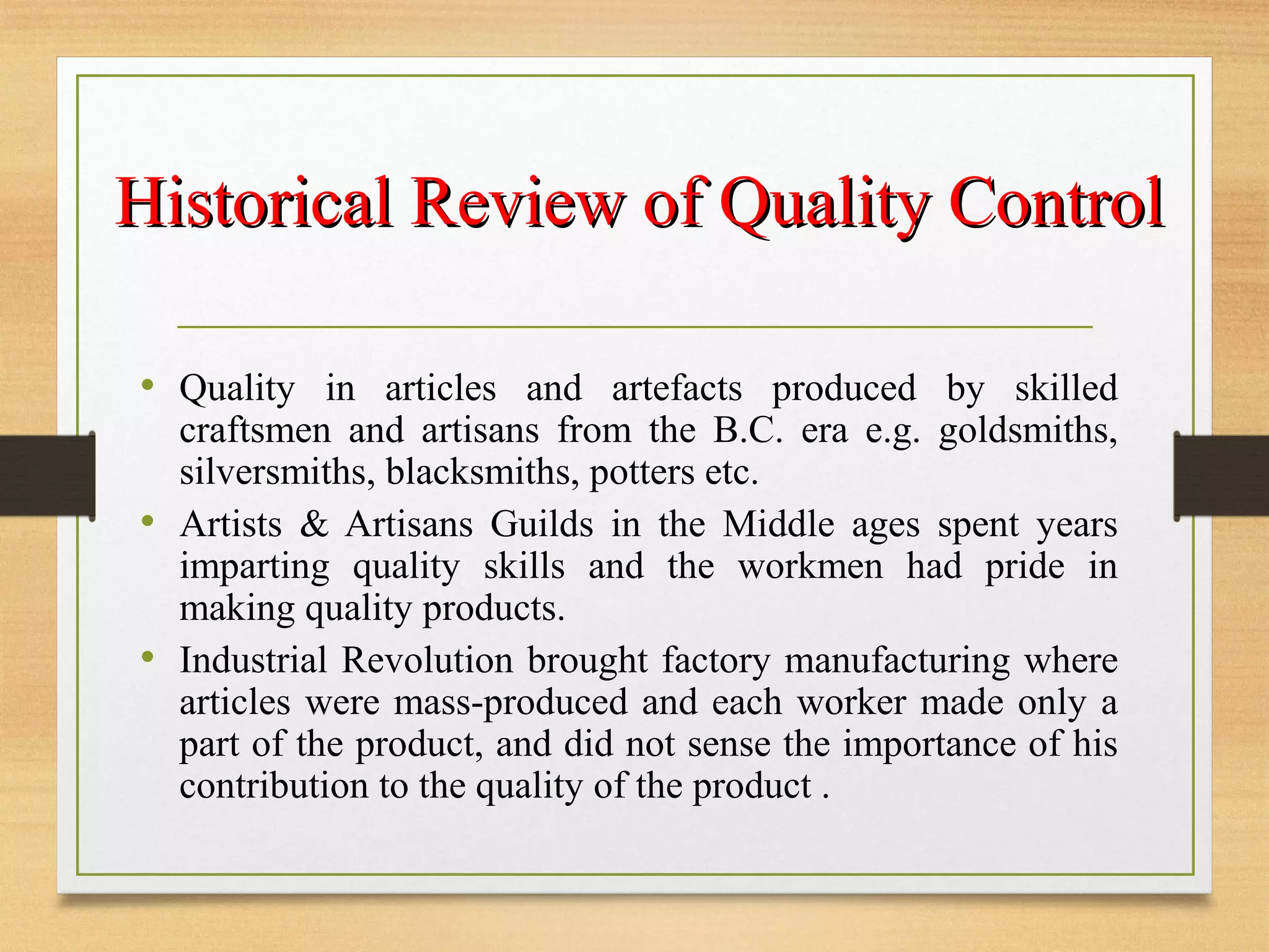 History of total quality management | PPT