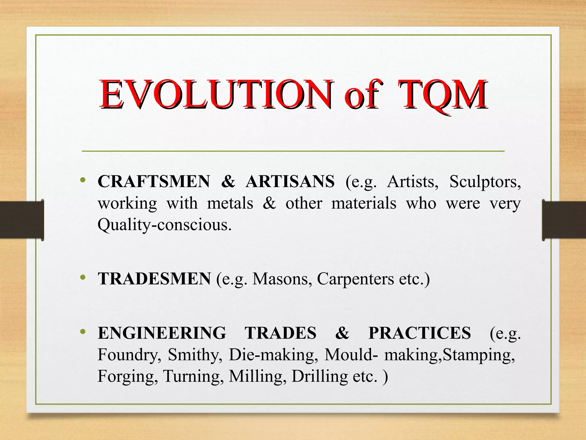History of total quality management | PPT