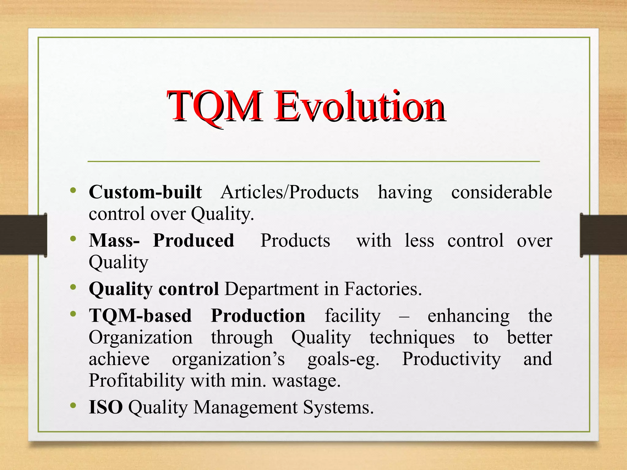 History of total quality management | PPT