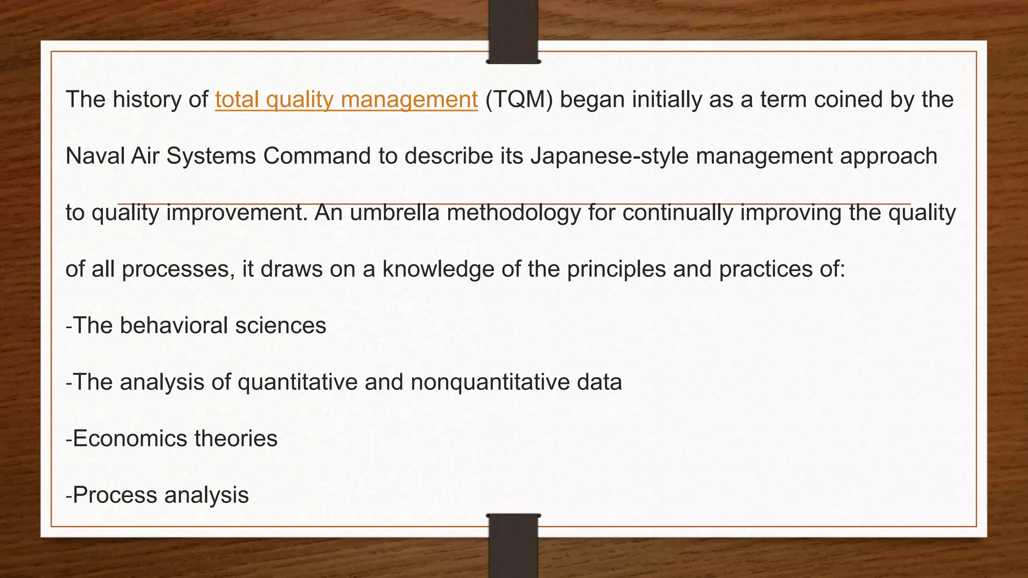 HISTORY OF TOTAL QUALITY MANAGEMENT AND THE DEMING PHILOSOPHY_RICHARD ...