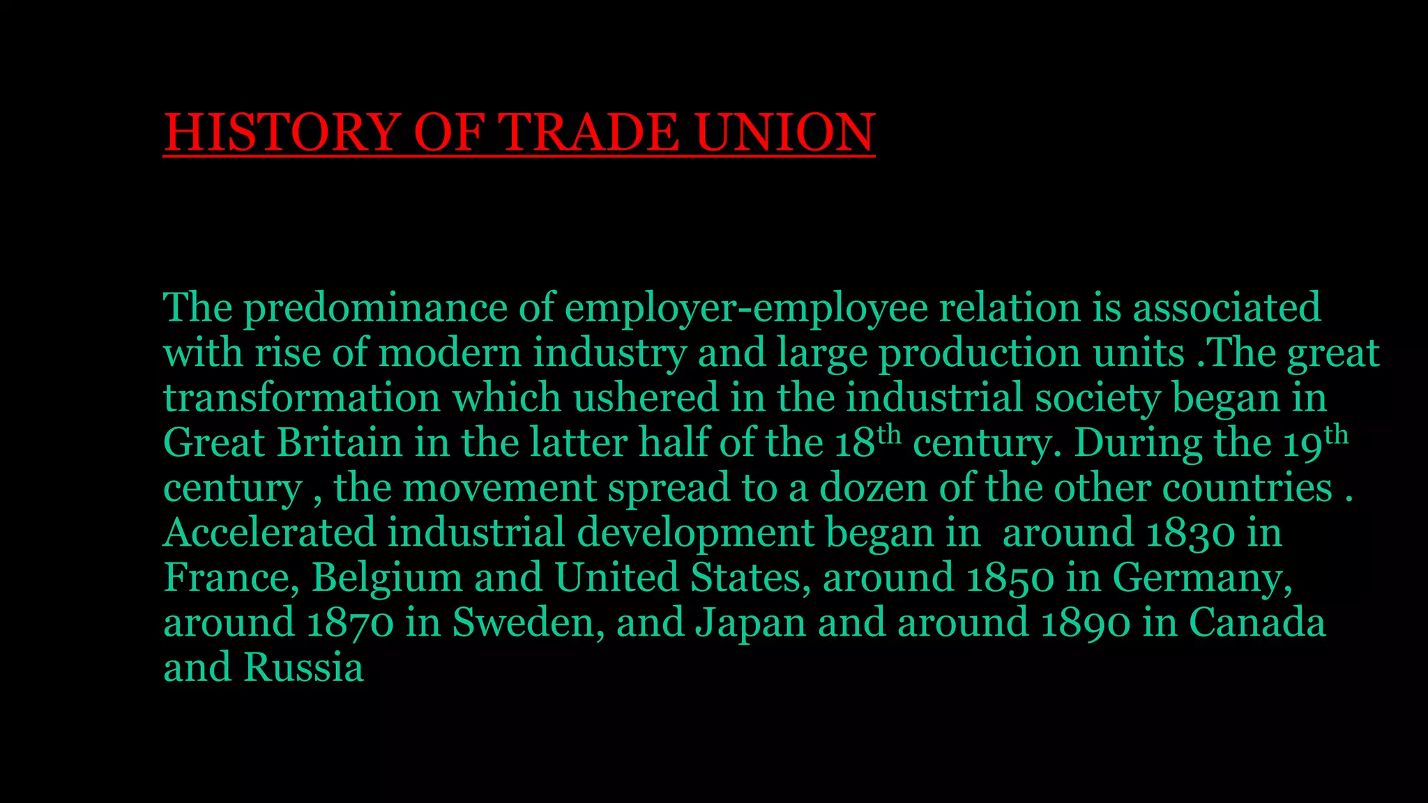 History of trade union | PPTX