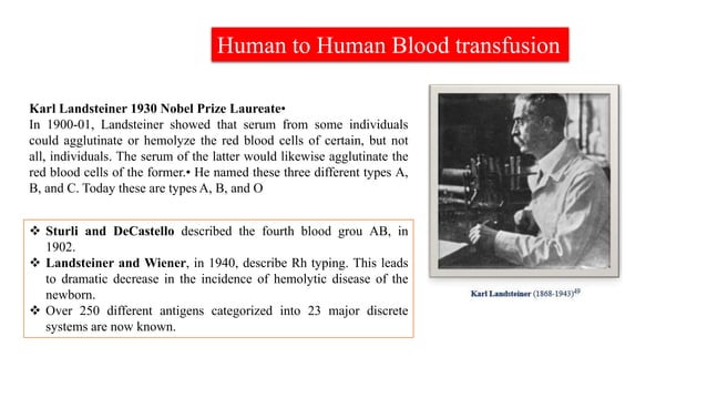 History of blood transfusion.pptx | Blood Disorders | Diseases and ...