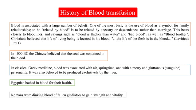 History of blood transfusion.pptx | Blood Disorders | Diseases and ...