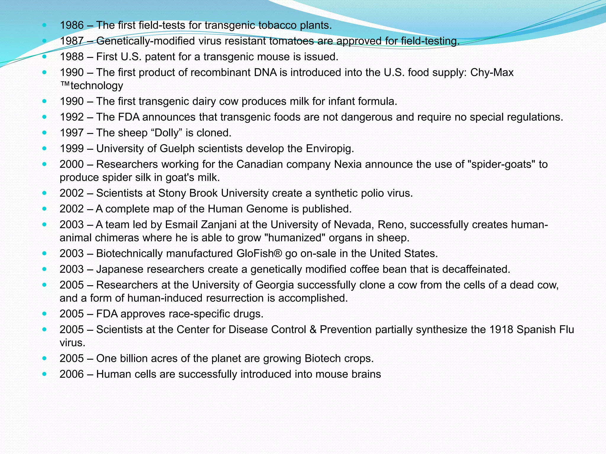 History of transgenics | PPTX