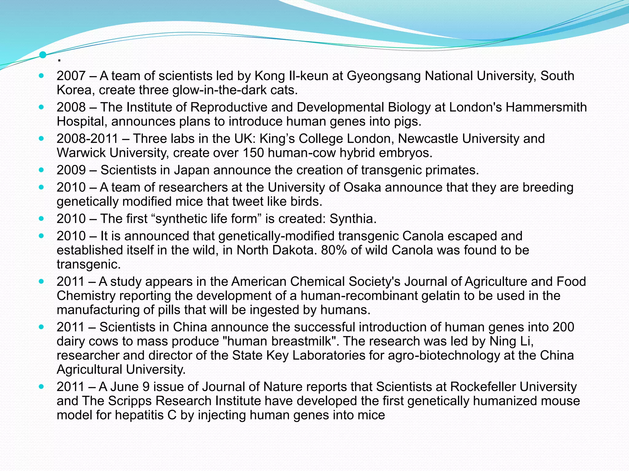 History of transgenics | PPTX