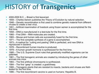 History of transgenics | PPTX