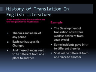 History of translation in english literature | PPTX