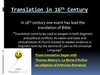 History of translation in english literature | PPTX