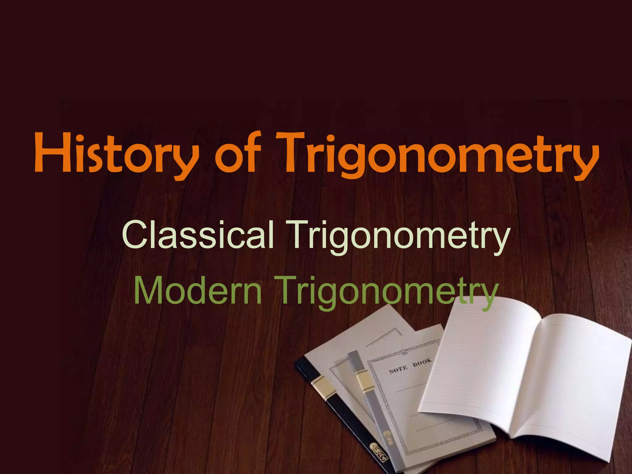 History of trigonometry modern - animated | PPT