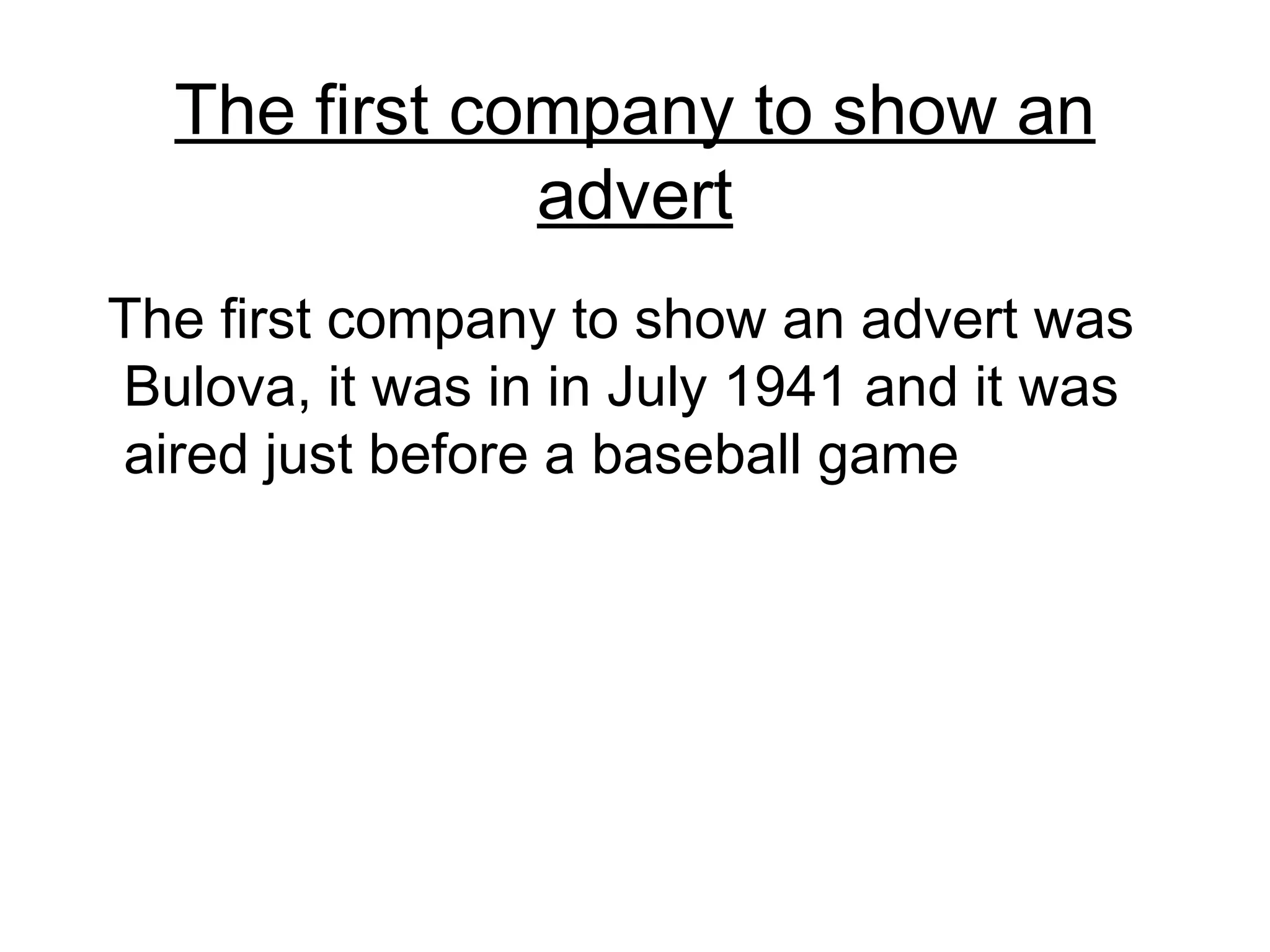 History of tv advertising | PPT