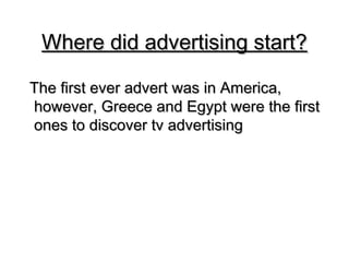 History of tv advertising | PPT