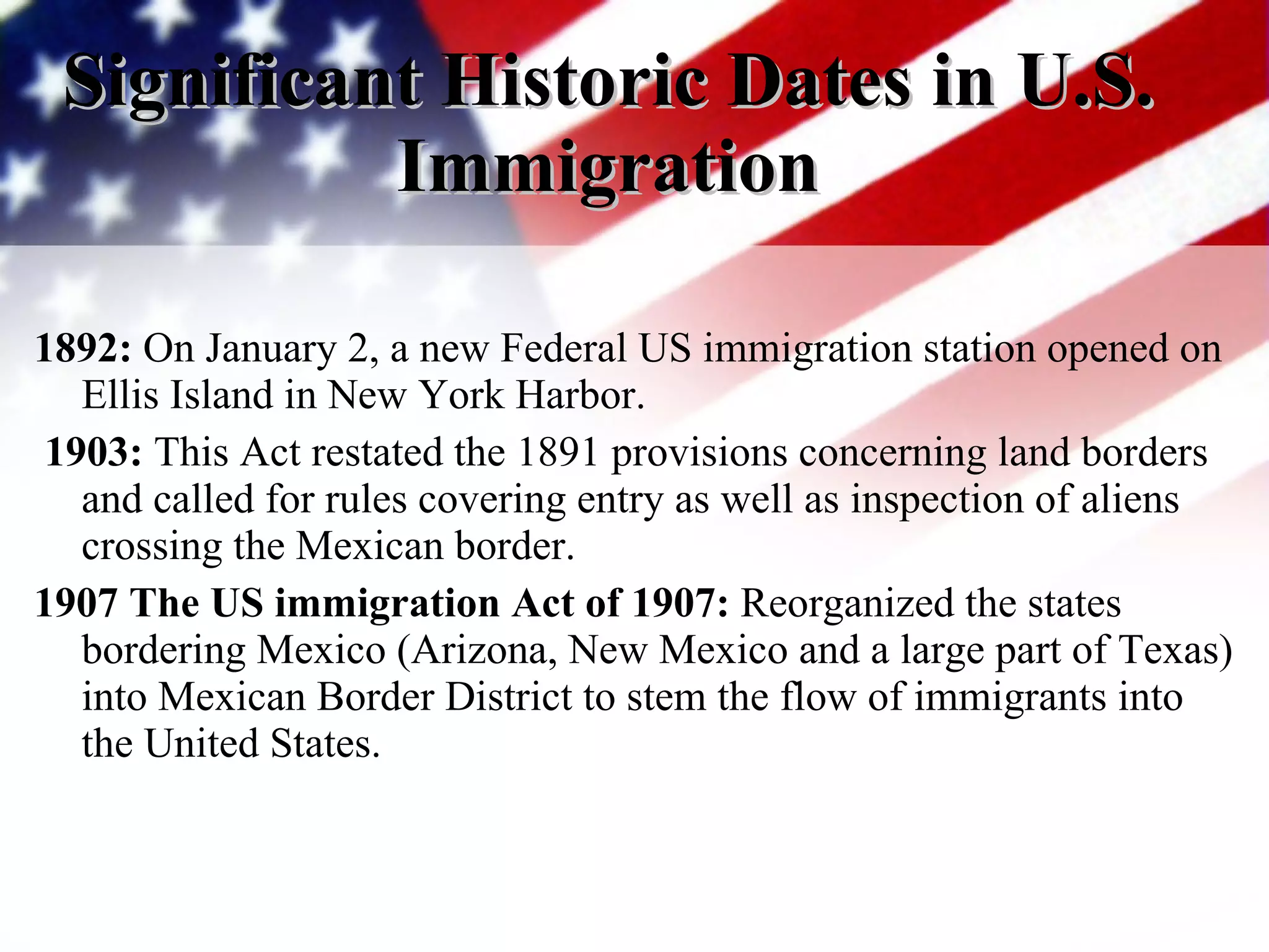 History Of Us Immigration Policy | PPT