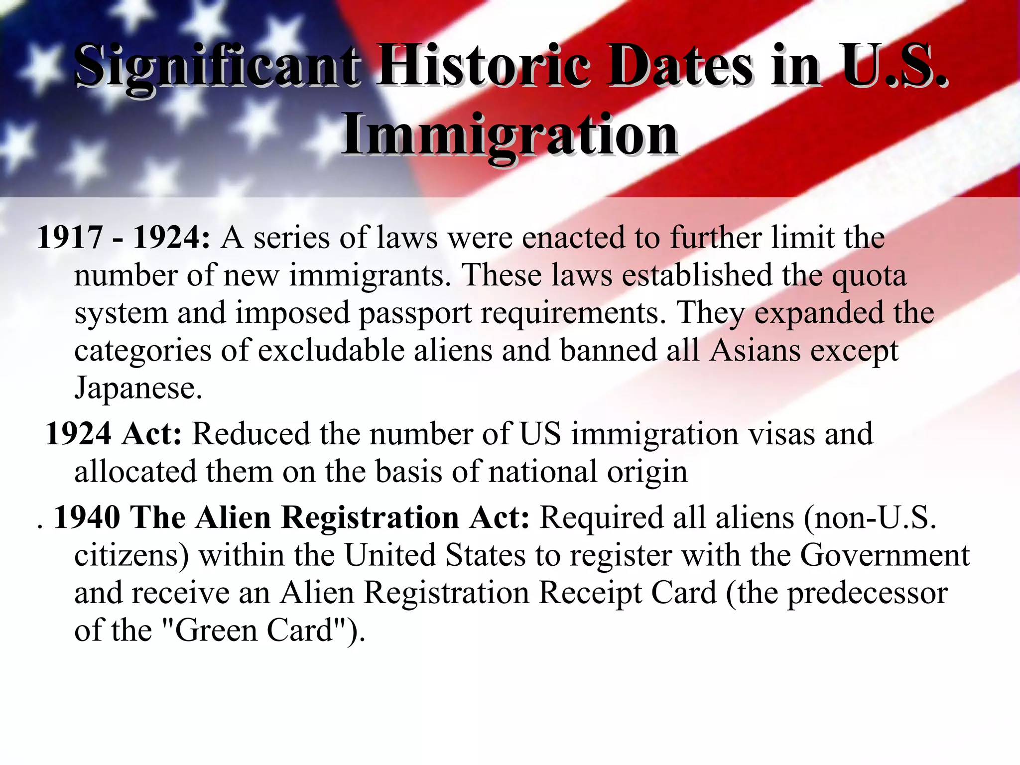 History Of Us Immigration Policy | PPT