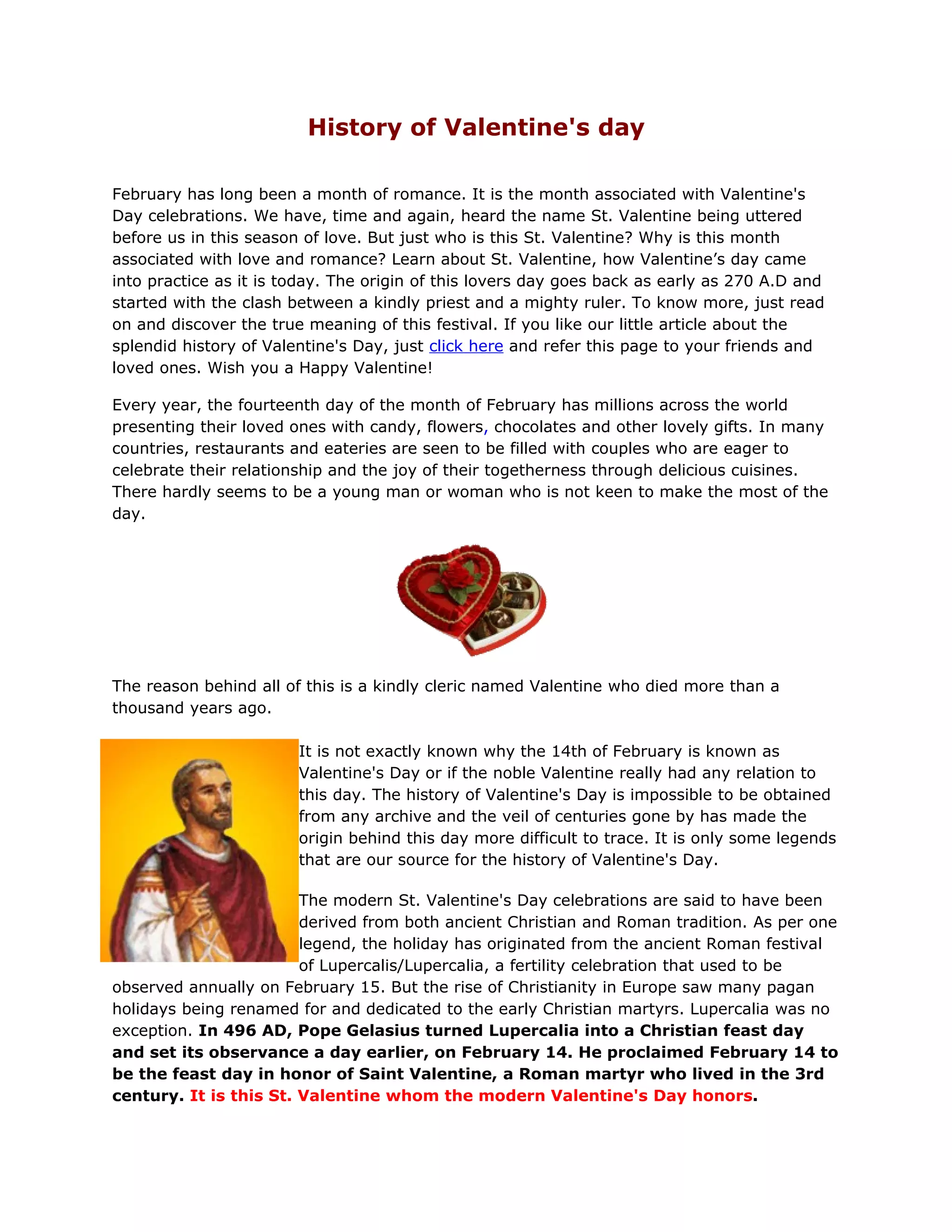 History of valentine | DOC