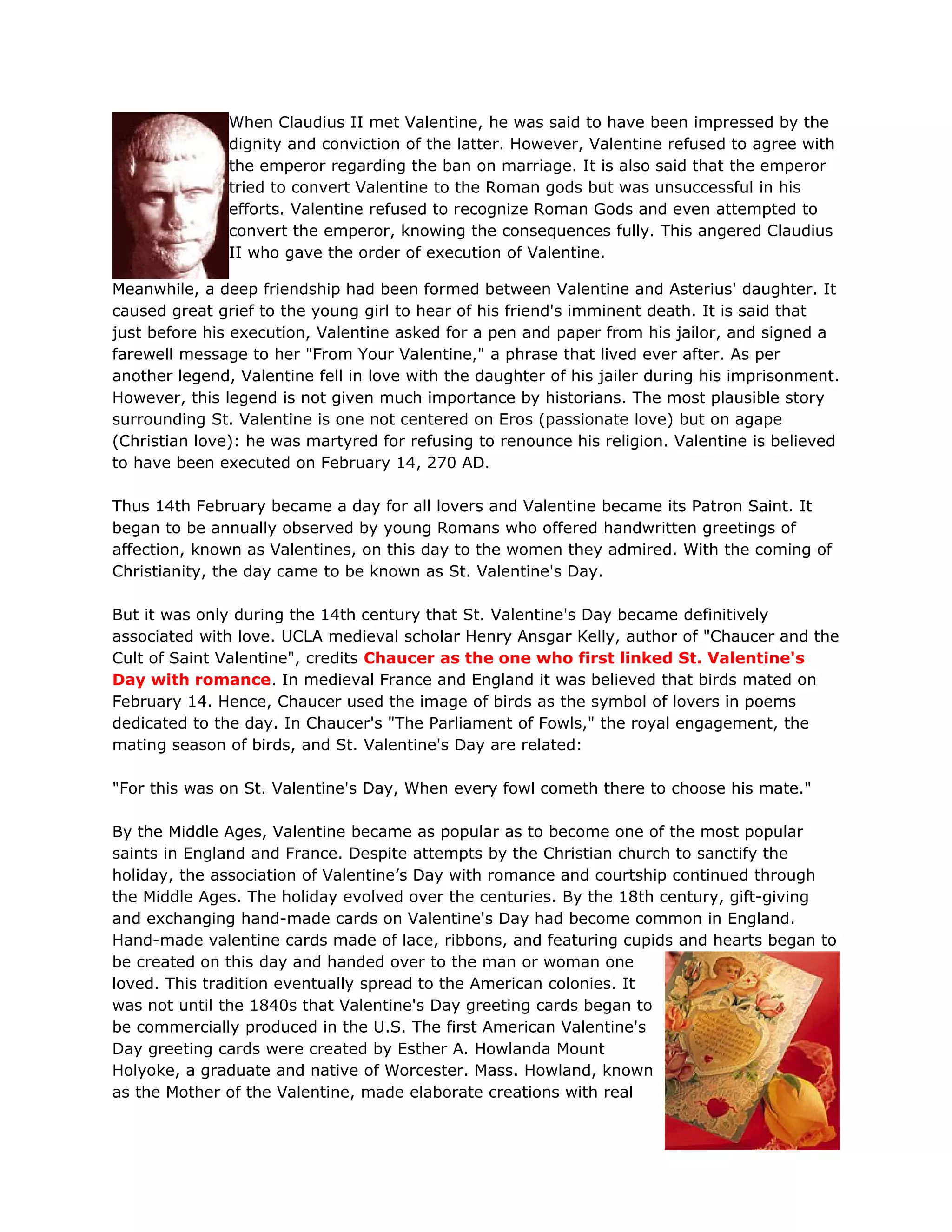 History of valentine | DOC