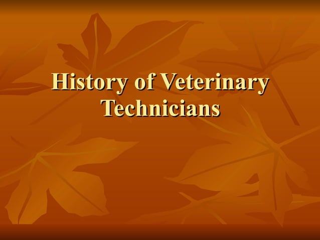 History Of Veterinary Technicians | PPT