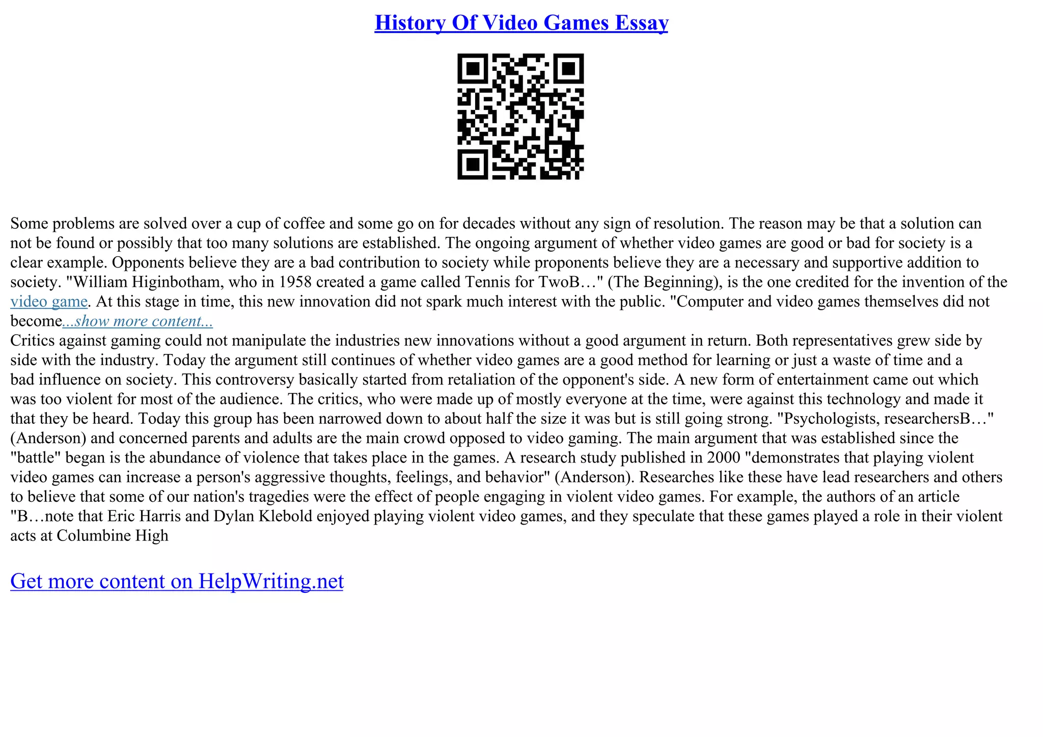 History Of Video Games Essay | PPT