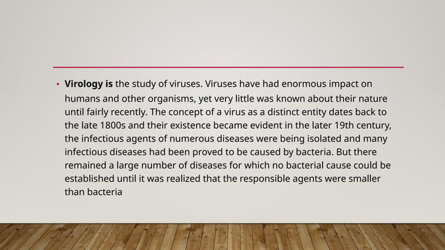 History and introduction of viruses/ virology | PPTX