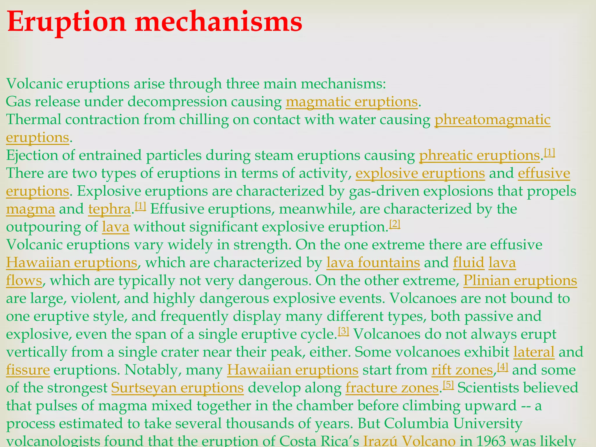 Volcanic eruption | PPTX