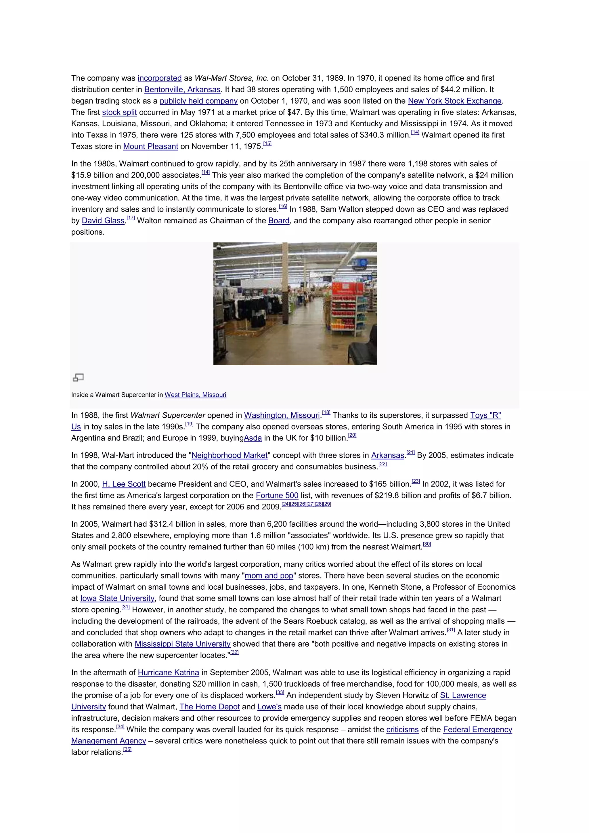 History of walmart | DOCX
