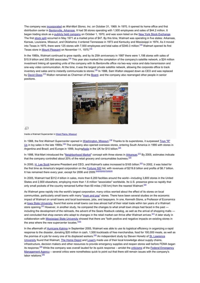 History of walmart | DOCX
