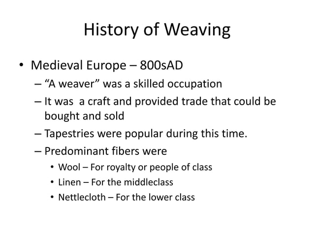 History of Weaving, JCarver | PDF