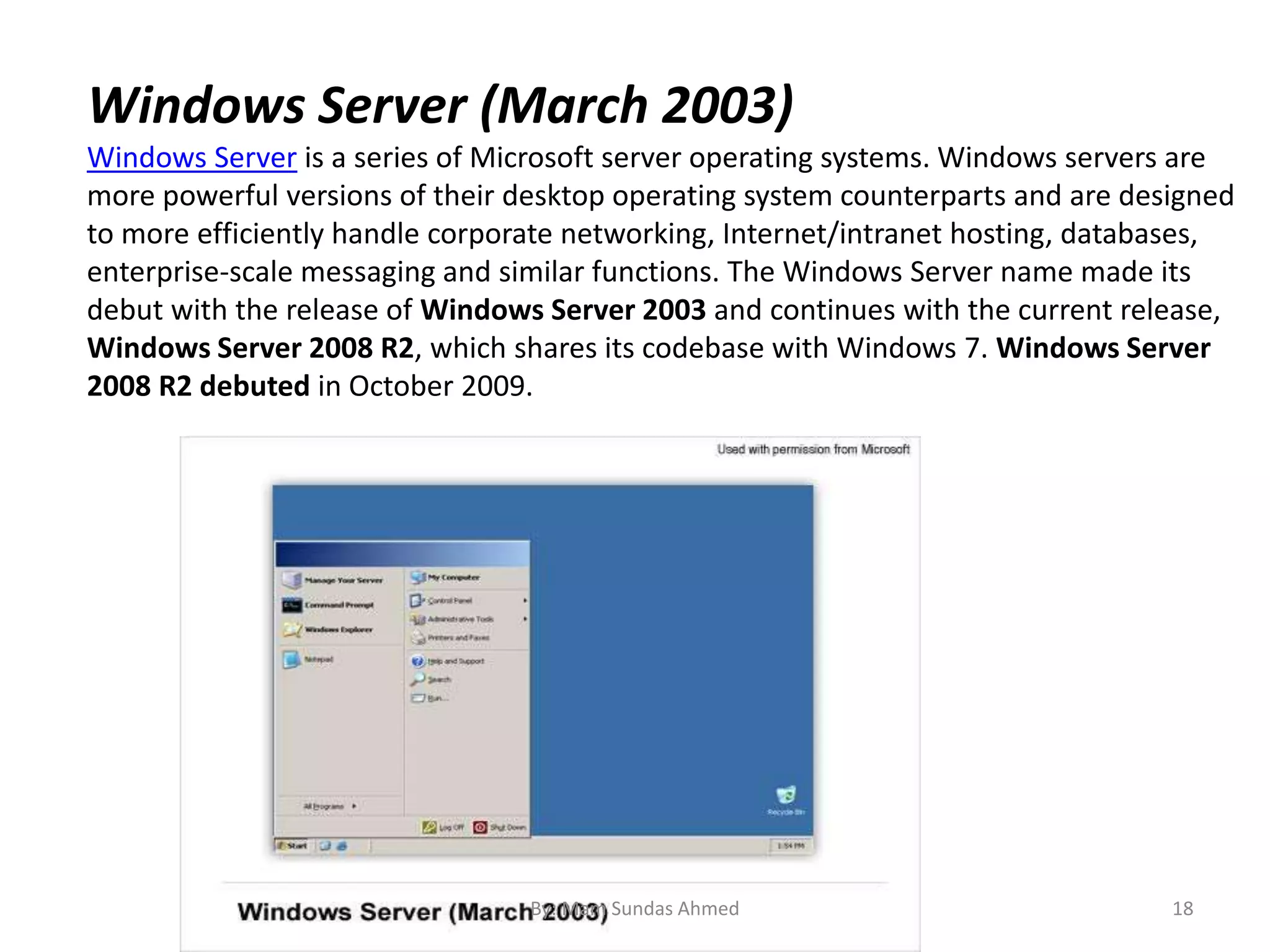 History of windows and Windows servers | PPTX