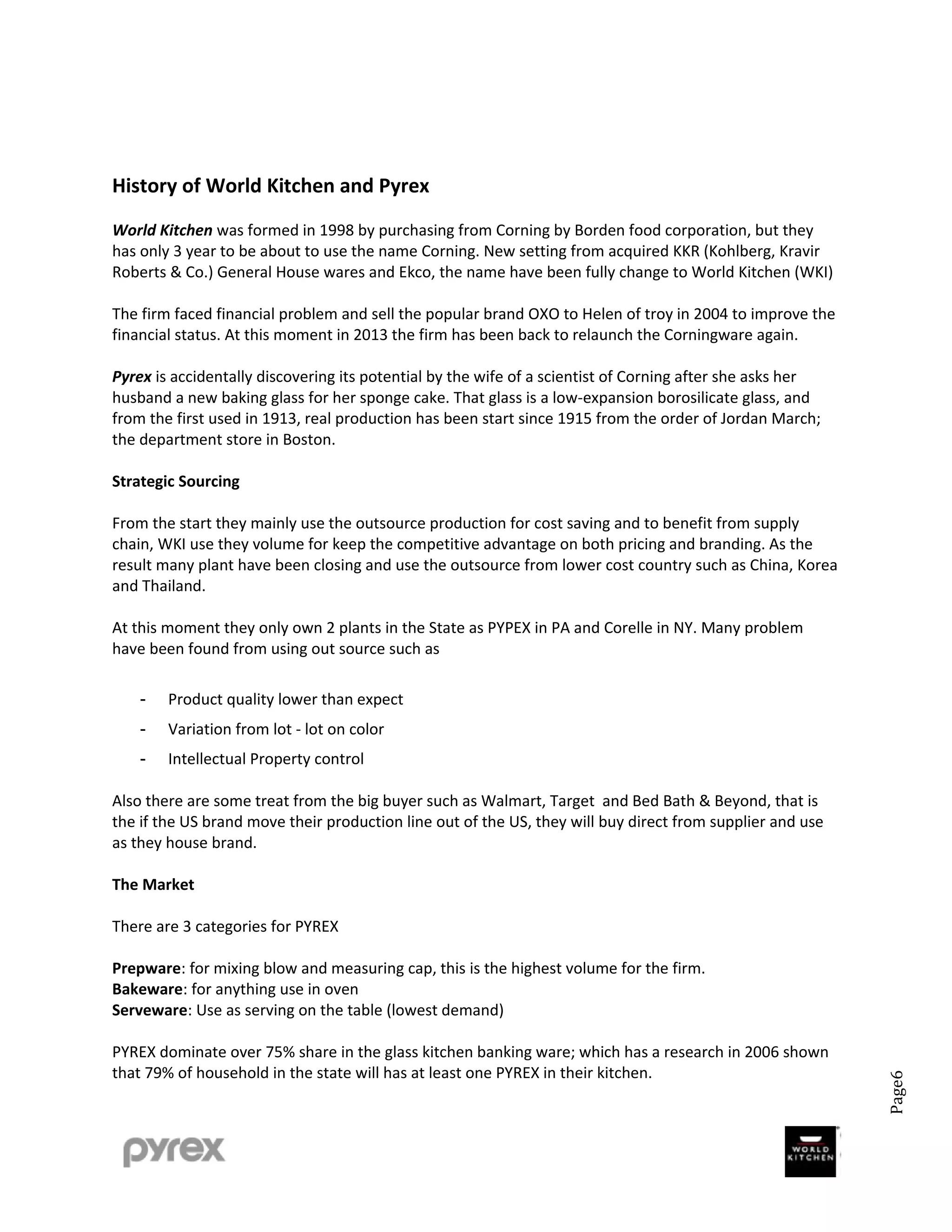 History of world kitchen and pyrex final | DOC