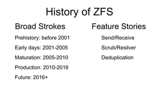 History of ZFS (MeetBSD California 2016) | PDF