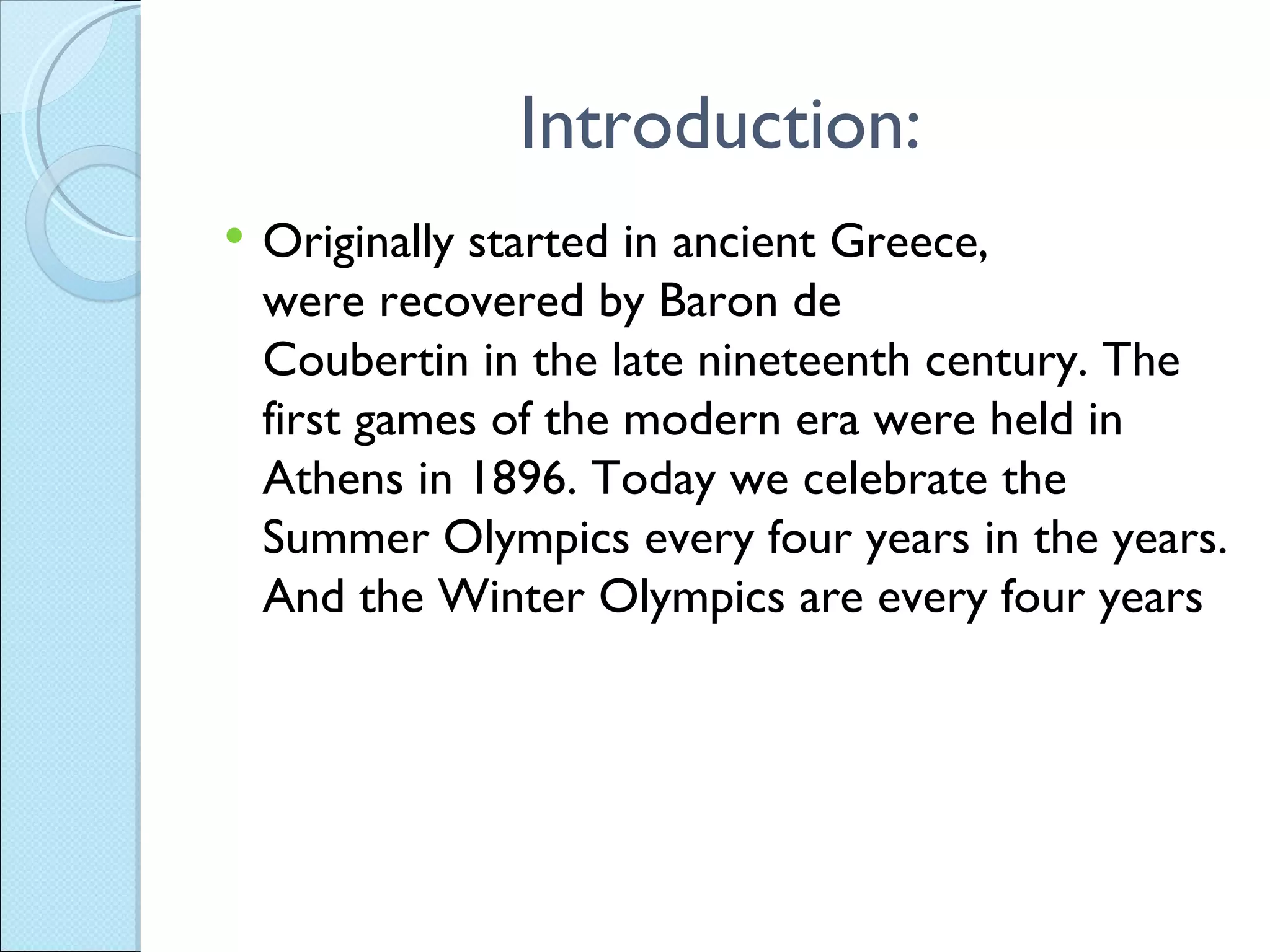 History olympic games | PPT