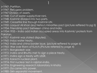 Pakistan relations with india: 1947-199 | PPTX