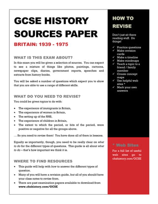 History paper guide and questions | PDF