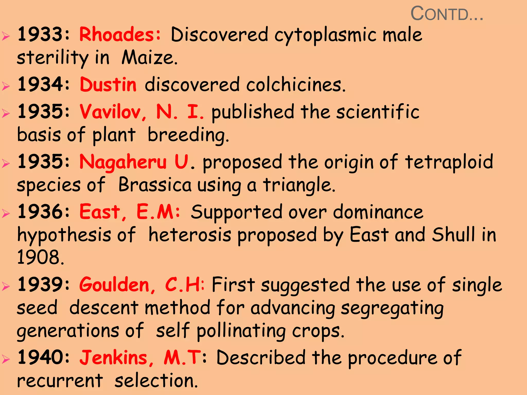 History of plant breeding | PPTX