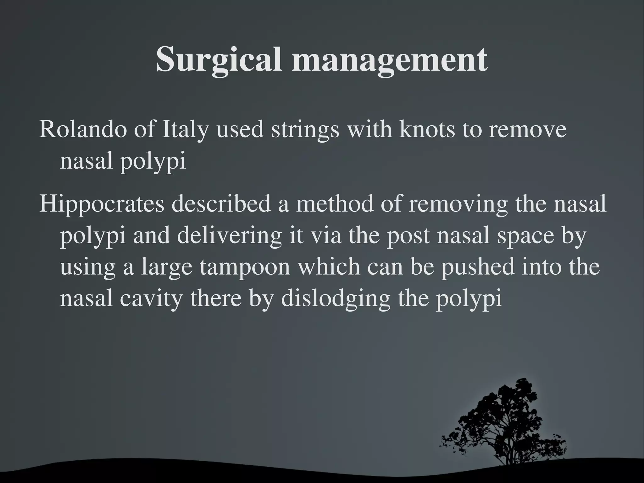 History of nasal polyp | ODP
