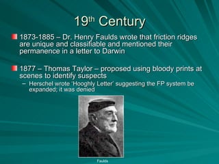 History of Friction Ridge Identification | PPT