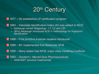 History of Friction Ridge Identification | PPT