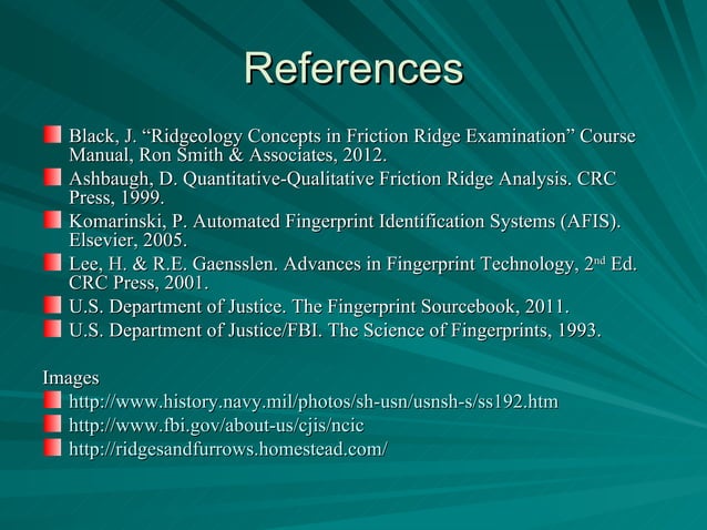 History of Friction Ridge Identification | PPT