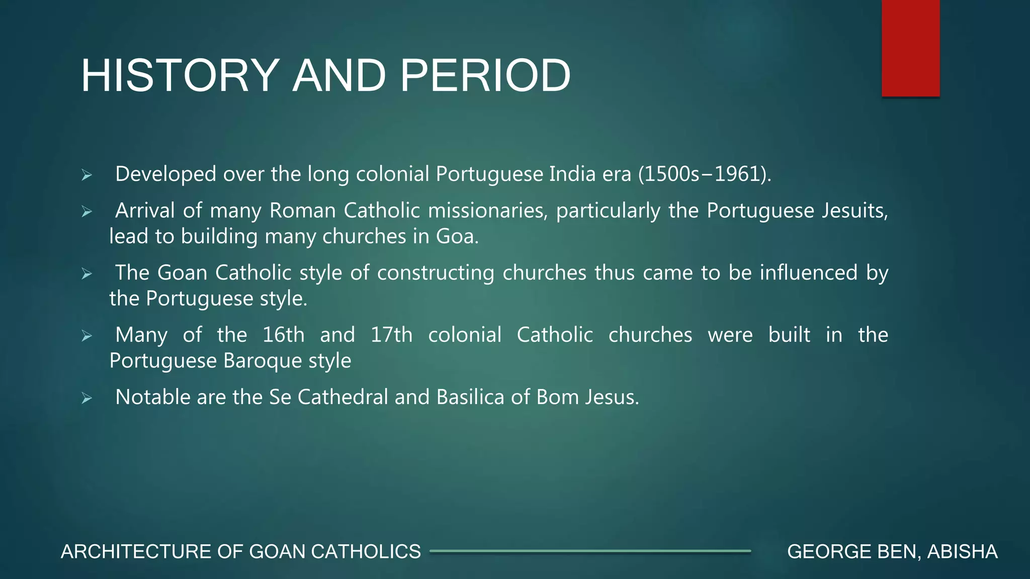 Architecture of Goan Catholics | PPTX