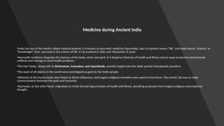 Medicine – Ayurveda and Surgery in Ancient India | PPTX