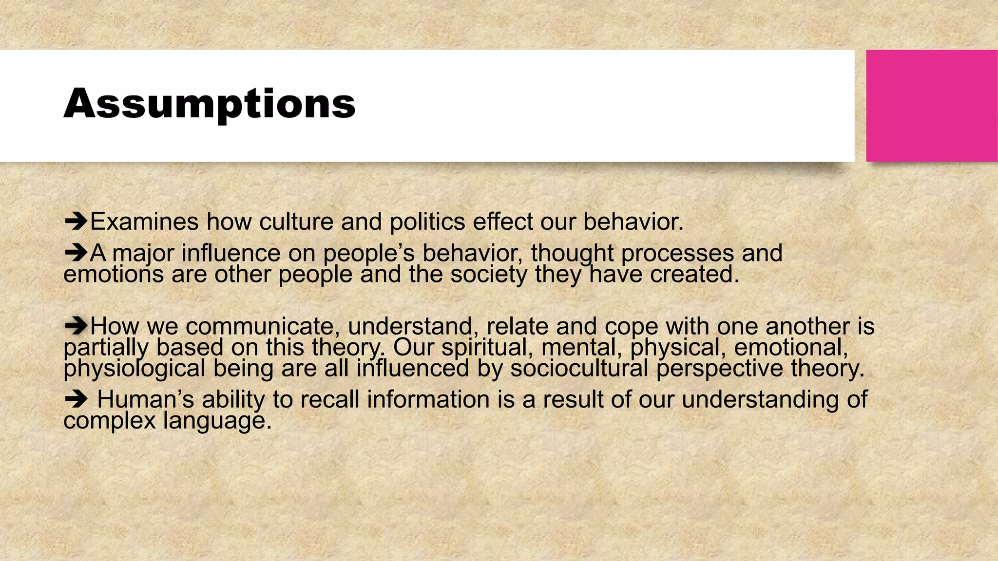 socio cultural perspective in psychology | PPTX