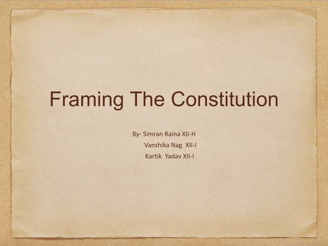 Framing The ConstitutIon PPT CLASS 12 | PPT | Hinduism | Religion ...